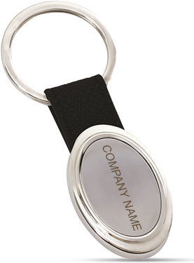 Metal Key Chain Oval Shape - Brand (284x426), Png Download