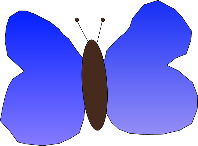 Butterfly Clipart Simple - Simple Cartoon Butterfly (600x442), Png Download