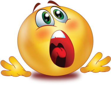 Shouting Frightened Scared Face - Emoticons Scared (384x384), Png Download