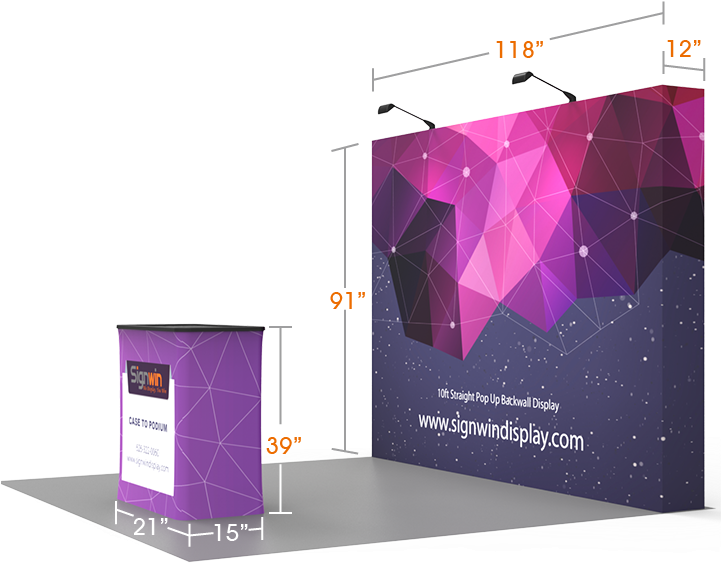10ft Flat & Foldable Pop Up Backwall Display With Premium - Flyer ...