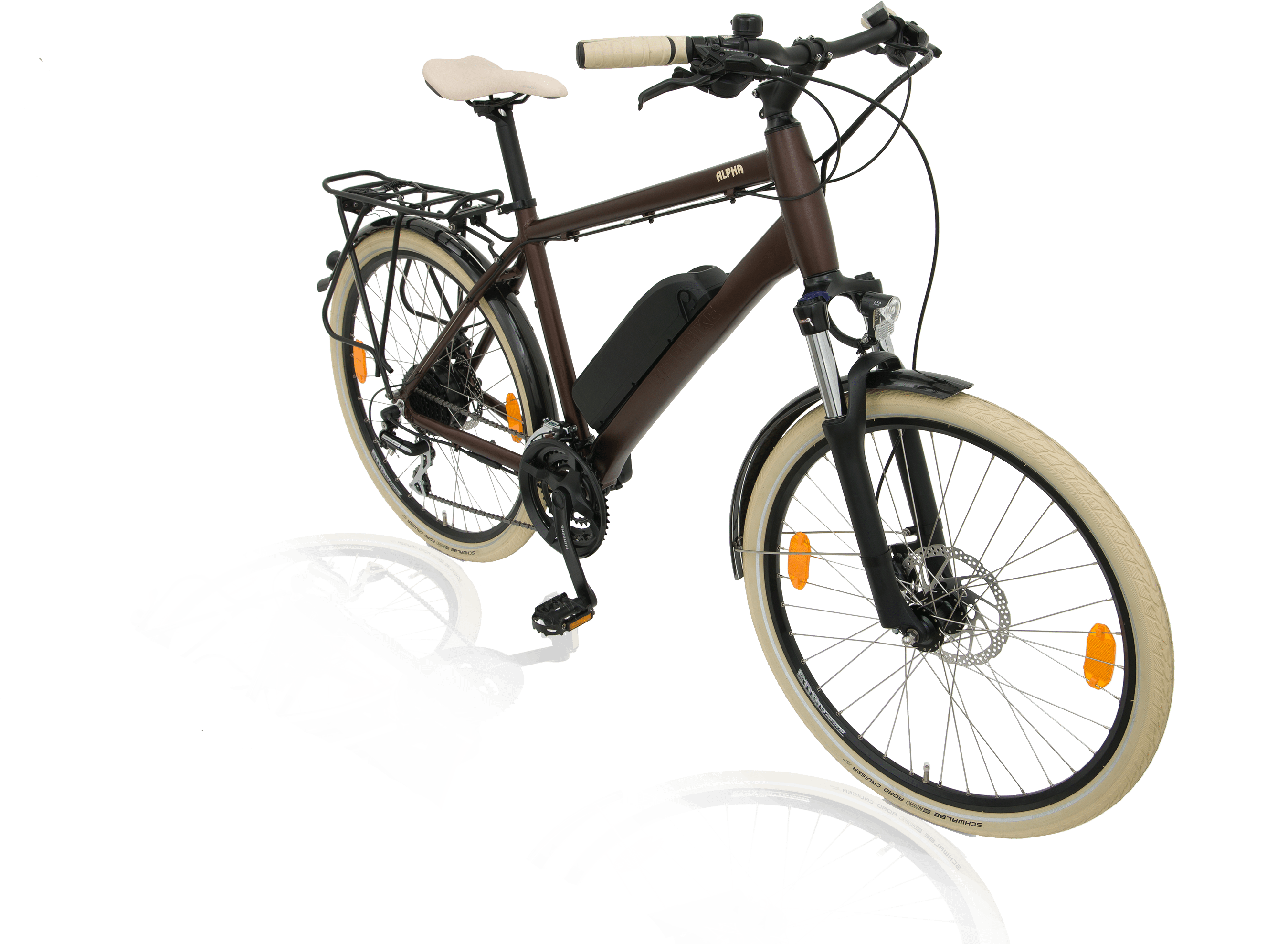 Batribike Alpha E Bike Hybrid Brown Shadow Front Qtr - Bicycle ...