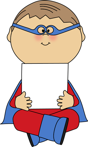 Boy Superhero Holding A Blank Sign - Superhero Kid Clipart (300x500 ...
