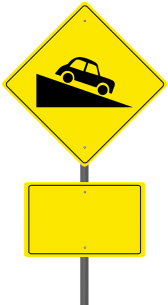 Road Sign,steep Hill Ahead,warning Sign,blank Sign,signage,sign - Sign ...