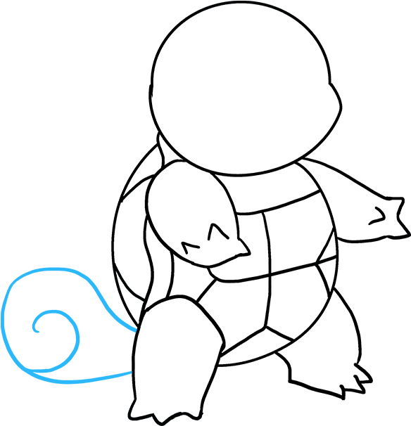 How To Draw Squirtle - Squirtle Drawing Guide Outline (680x678), Png ...