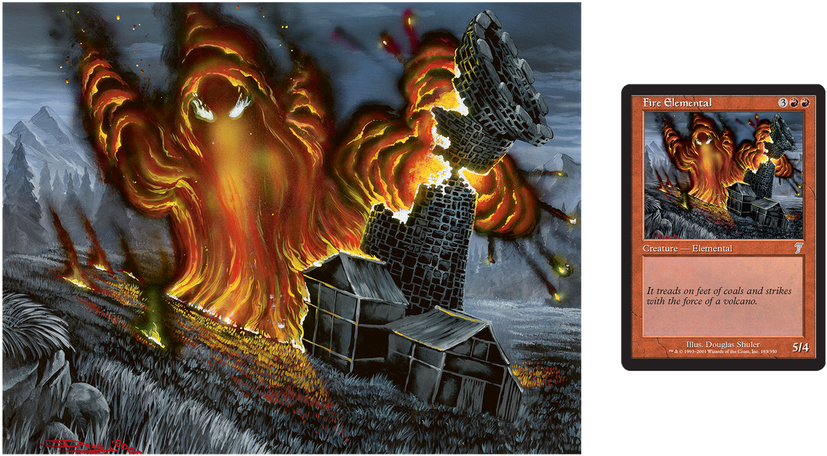 01 Of - Fire Elemental Magic The Gathering (1280x720), Png Download