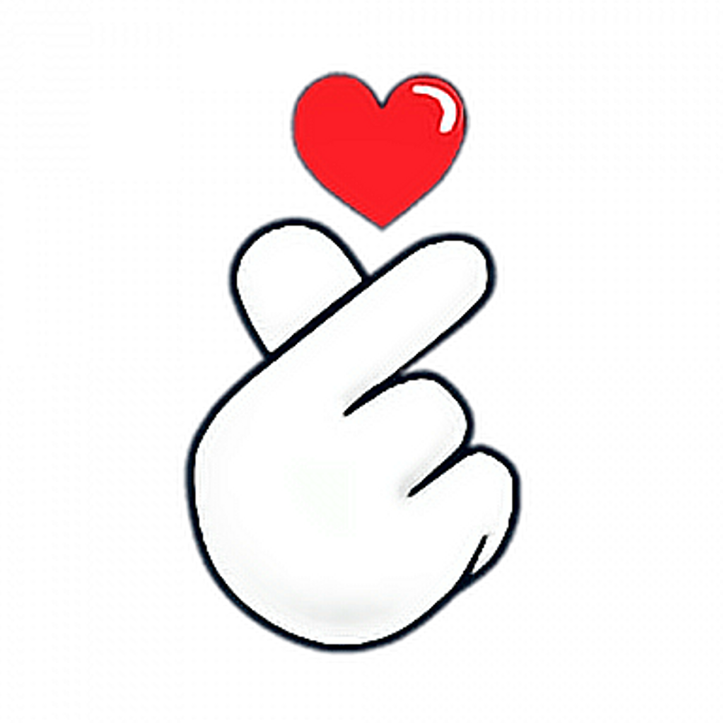 Heart Hands Love Ftestickers Stickers Autocollants - Finger Heart Emoji ...