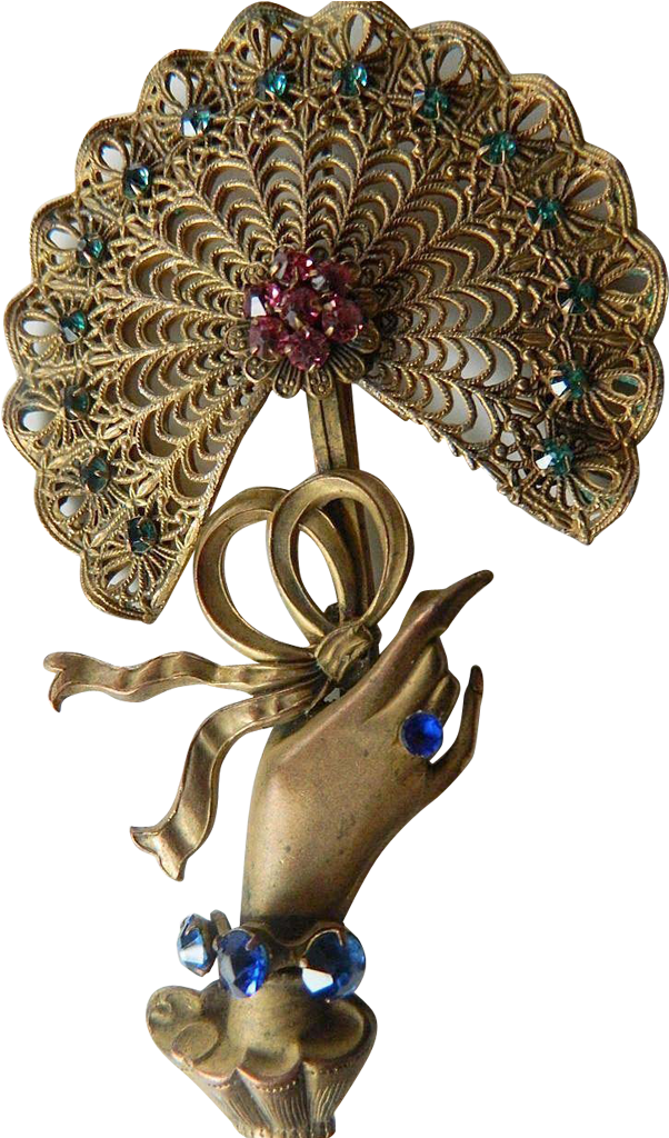Download Exceptional Vintage Hand Pin With Fan Cold Hands, Heart - Hare ...