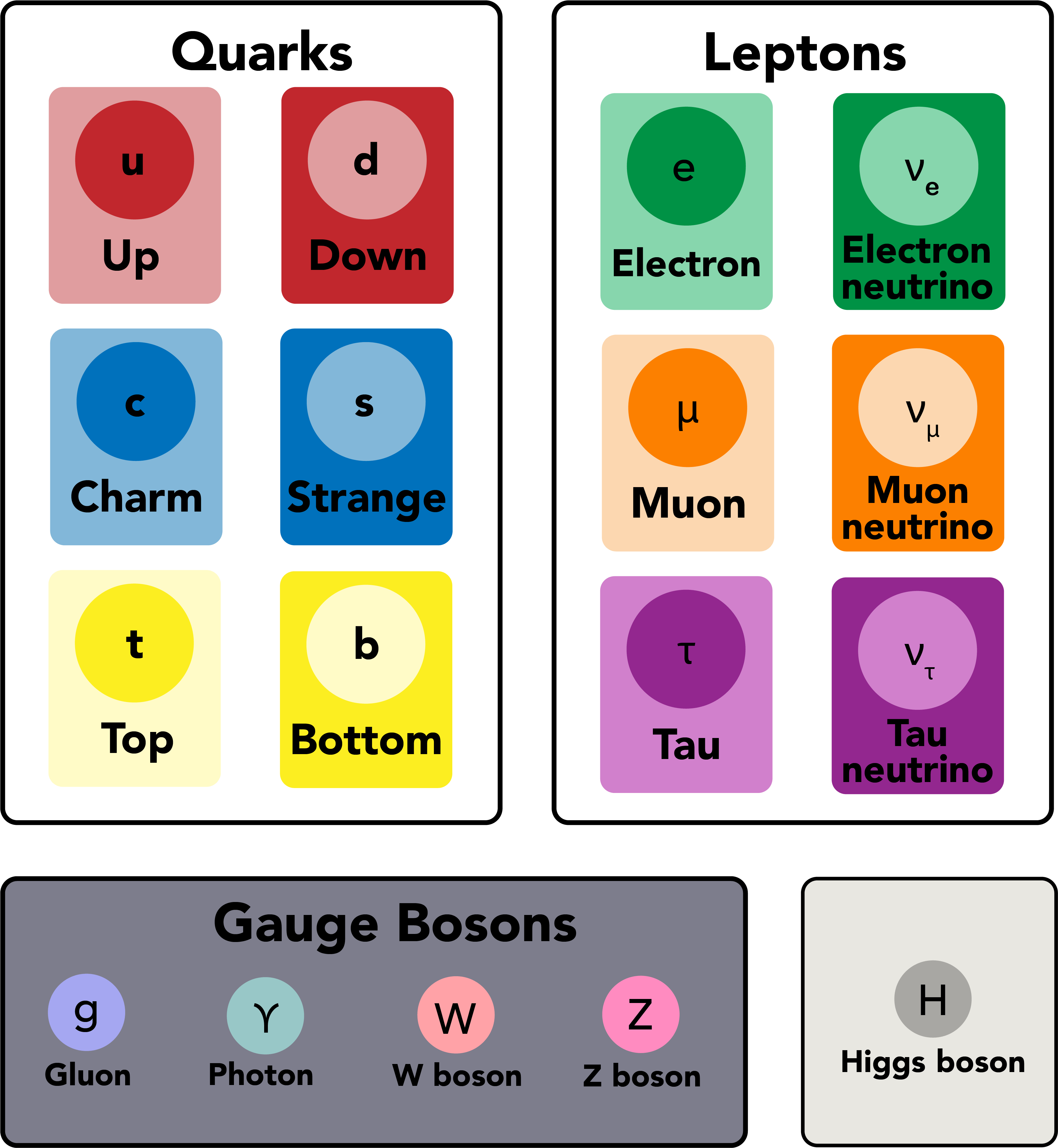 The 17 Fundamental Particles Of The Standard Model - Circle (4167x4167 ...