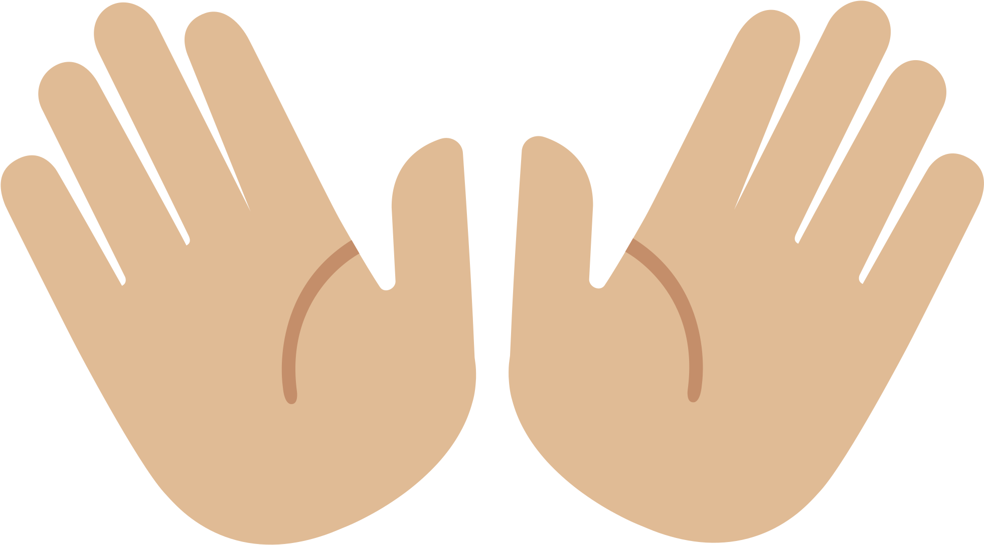 Open - Open Hand Emoji (2000x2000), Png Download