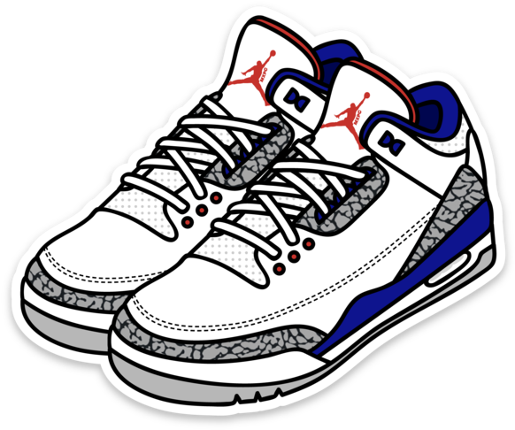 Download Air Jordan 3 Sticker - Sneaker Sticker Png | Transparent PNG ...
