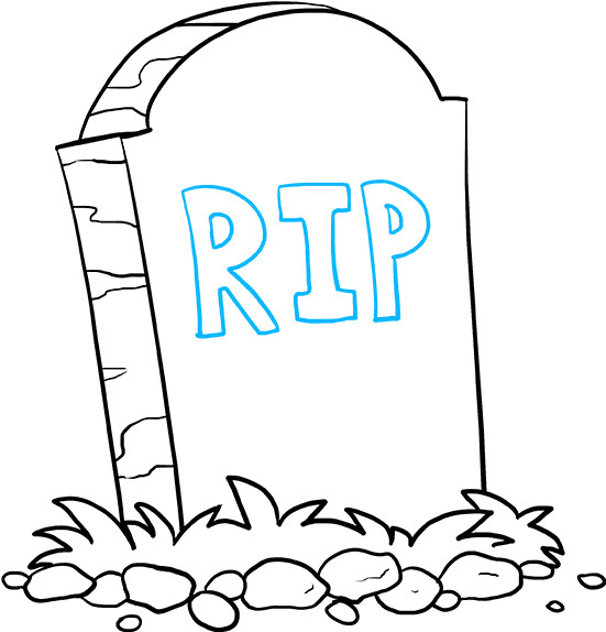 How To Draw Tombstone (680x678), Png Download