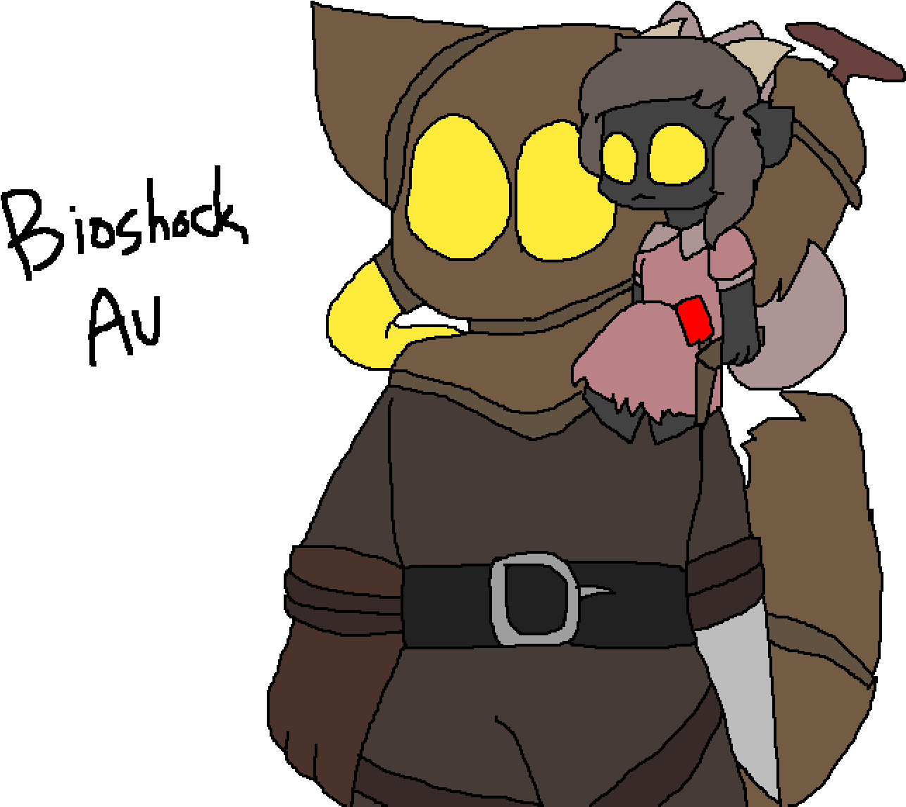 Bioshock Au - Cartoon (1400x1400), Png Download