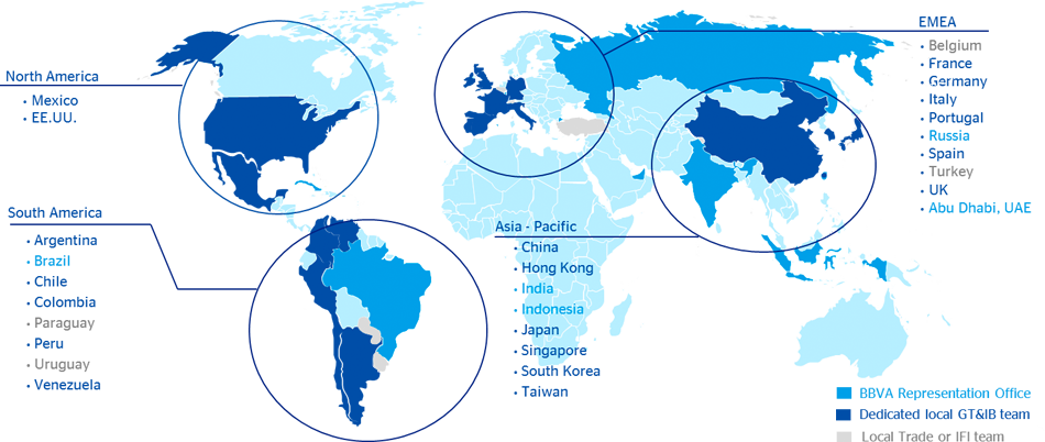 Map Of Bbva In The World - Bulimia In The World (950x402), Png Download