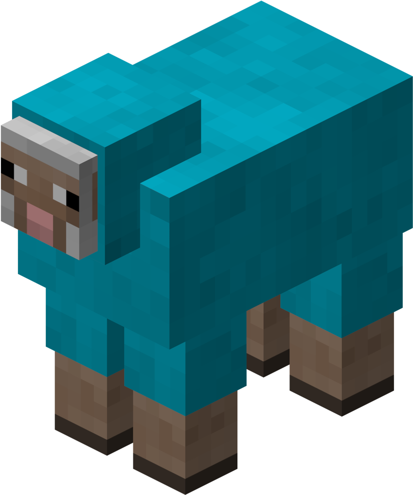 其他解析度：206 × 240 像素 - Minecraft Light Blue Sheep (878x1024), Png Download