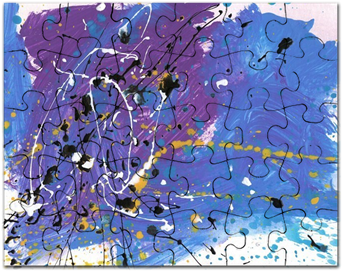 Blue Pollock-style Puzzle - Blue Pollock-style Wall Clock (350x350 ...