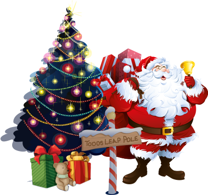 Santa - Santa Christmas Tree Png (440x405), Png Download
