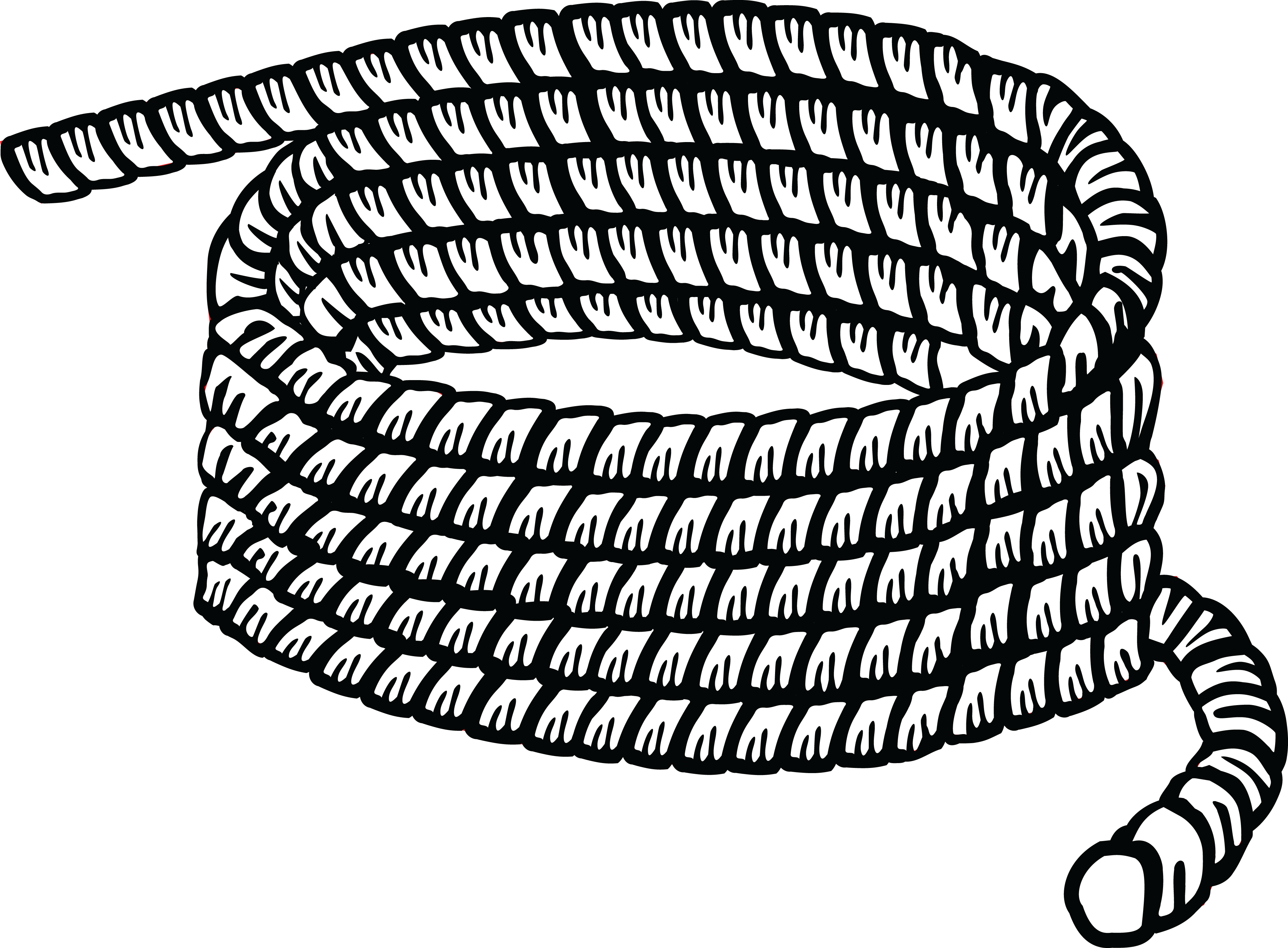 Clip Art Black And White Rope (4000x2943), Png Download