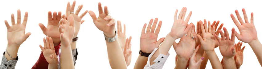Raised Hands Png Download - Raise Your Hands Png (850x225), Png Download