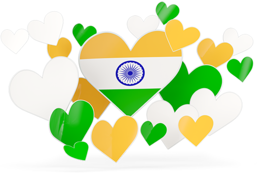 Flying Heart Stickers Illustration Of Flag Of India - Indian Flag ...