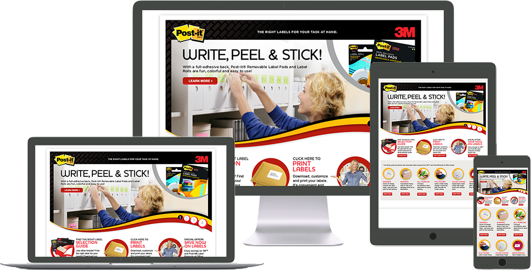 Post It Notes Website Design - Online Advertising (1041x530), Png Download