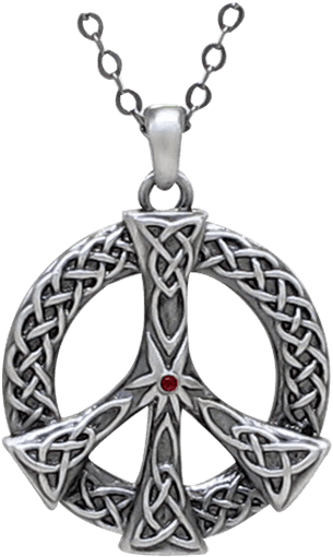 Celtic Peace Sign Pendant - Celtic Peace Necklace (555x555), Png Download