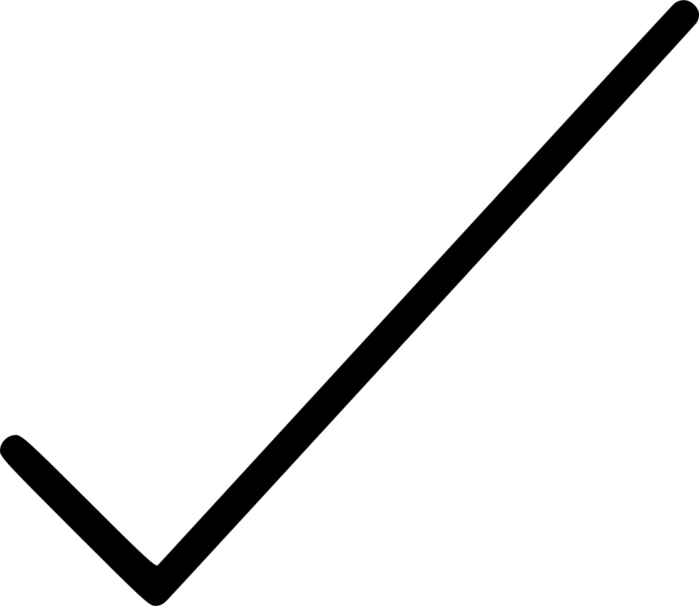 Png File - Black Simple Tick Symbol (980x850), Png Download