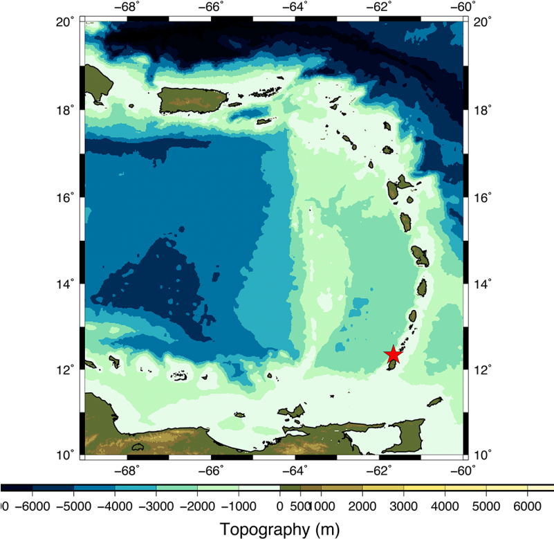 During The Caribe Wave 2019, Participants In Puerto - Map (800x800 ...