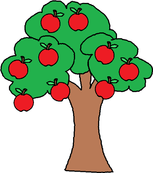 Apple Tree Clip Art - Apples On A Tree Clipart (542x622), Png Download