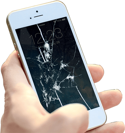 Holding An Iphone With A Broken Screen - Broken Iphone In Hand (460x436 ...