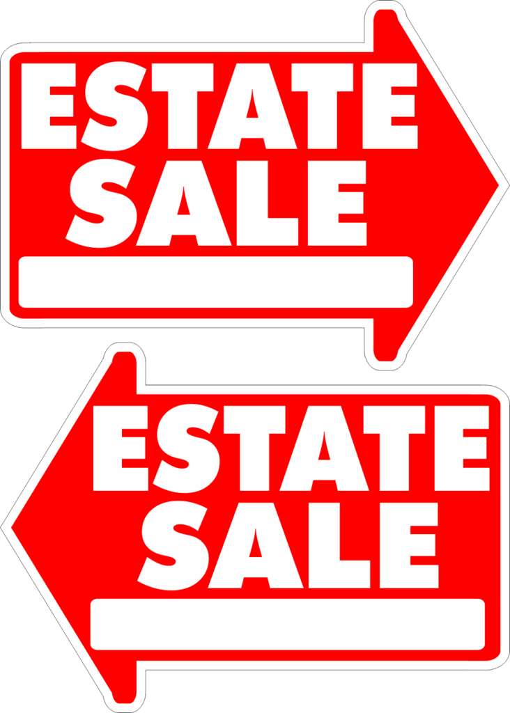 Estate Sale Sign Both Sides - Safety Banner (732x1024), Png Download
