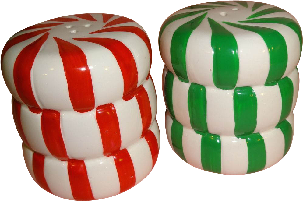Red And Green Peppermint Candy Salt And Pepper Shakers - Inflatable ...