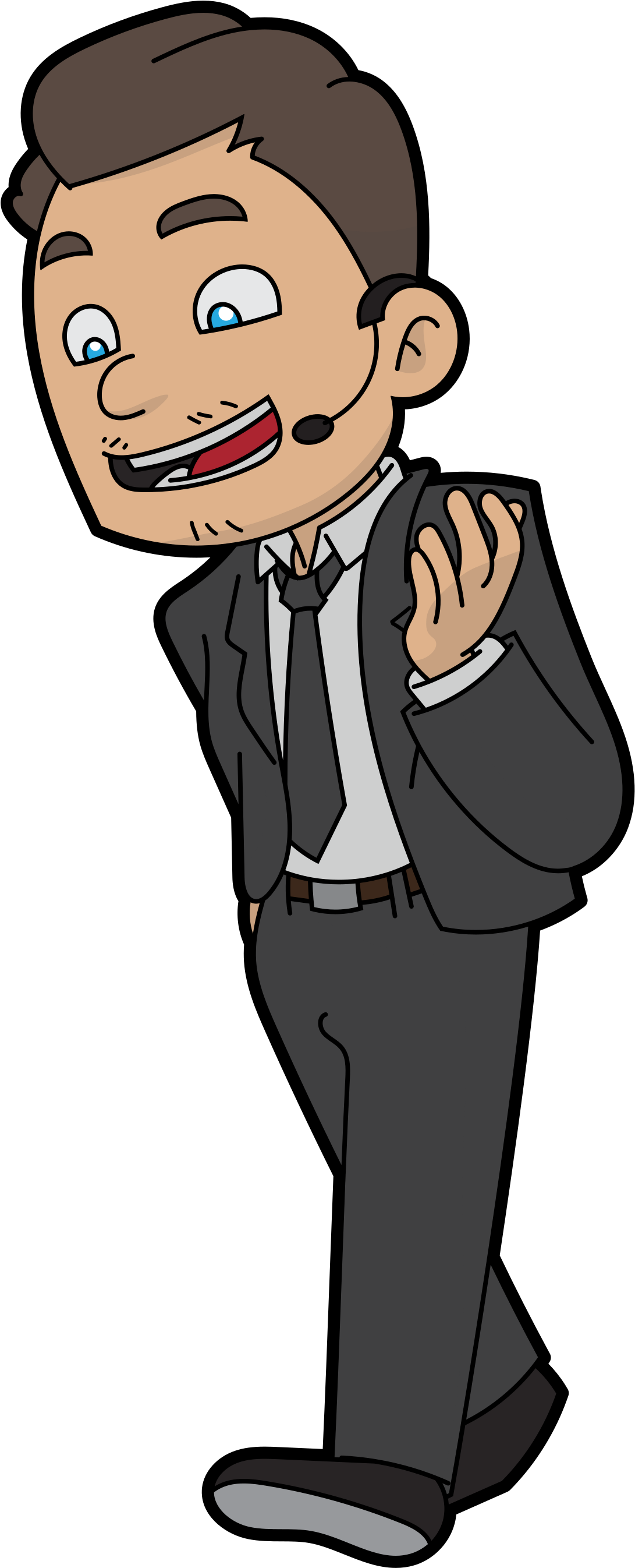 Open - Cartoon Suit Guy Transparent (2000x2801), Png Download