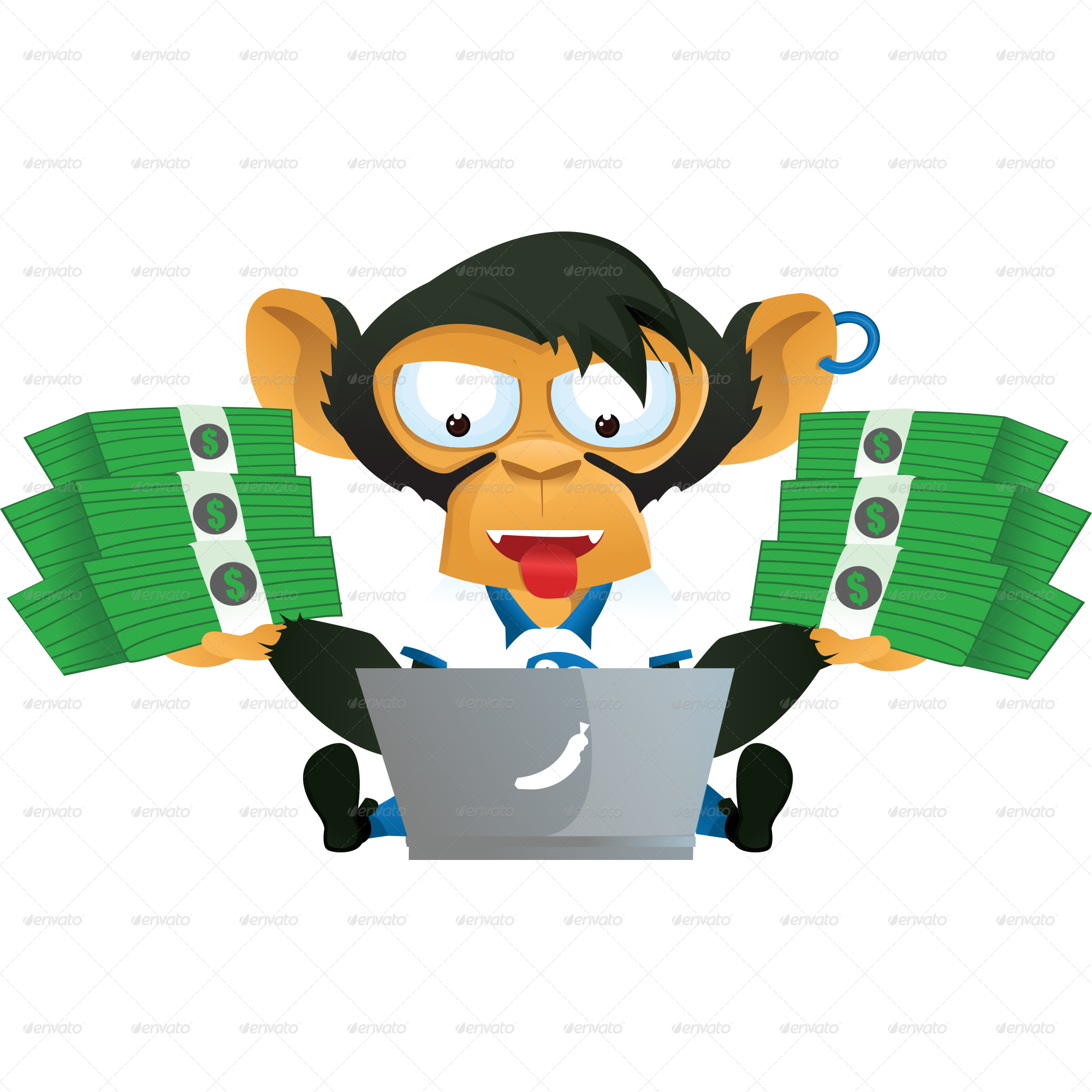 2000 X 2000 6 - Monkey With Money Cartoon (2000x2000), Png Download