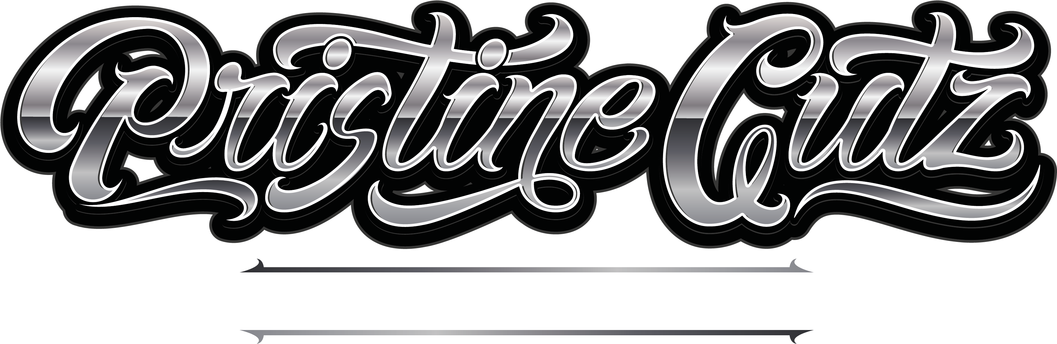 Pristine Cutz Barber Shop Logo - Calligraphy (3435x1171), Png Download