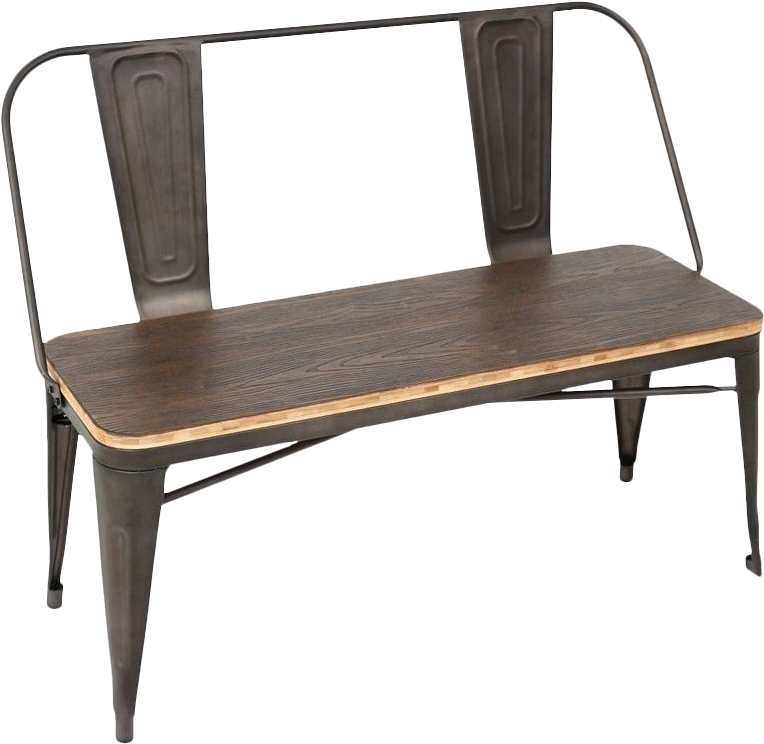 Costway Mid Century Industrial Metal Dining Bench W (798x798), Png Download