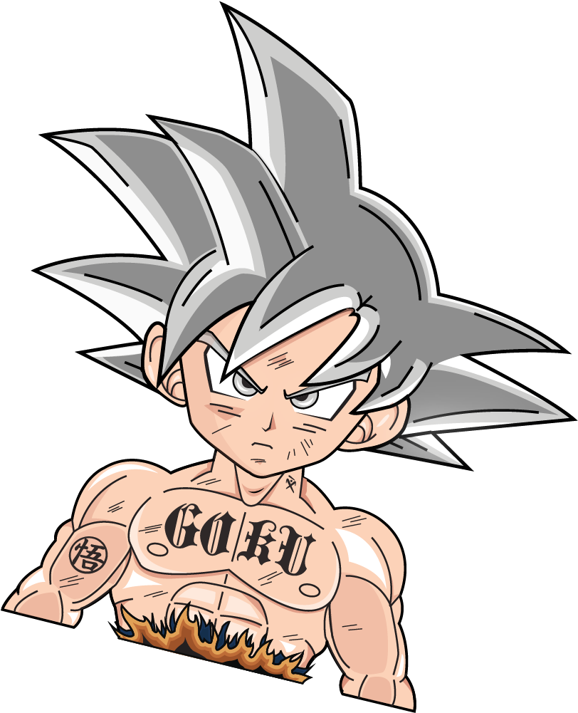 Image Of Kid Goku Ultra Instinct - Cartoon (1165x1171), Png Download