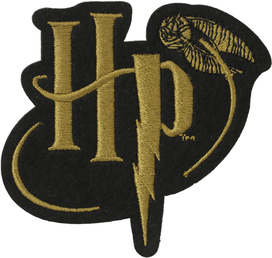 Hp Logo With Golden Snitch Embroidered Patch - Bordado De Harry Potter ...