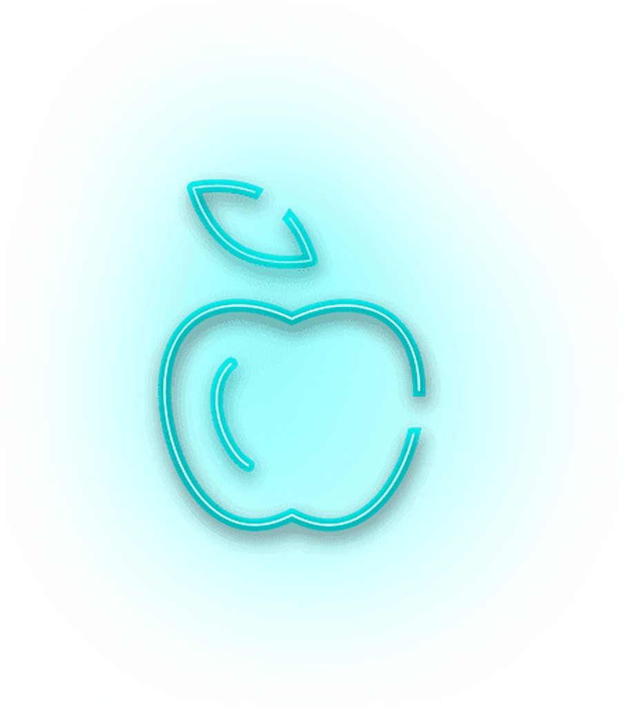 Apple Manzana Neon Tumblr Light Blue Azul - Illustration (1024x1024 ...