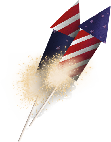 Rocket Clipart 4th July - 4th Of July Rockets Png (391x500), Png Download