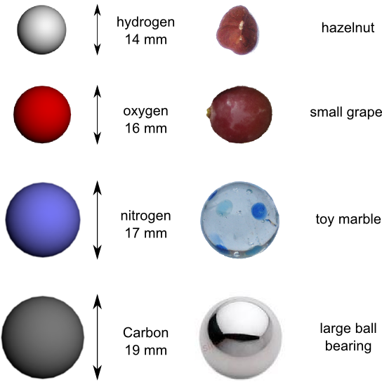 Size Of Carbon And Oxygen (544x551), Png Download