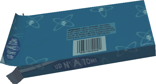 Up 'n Atoms Box Bottom Iw - Up N Atoms Perk (518x280), Png Download