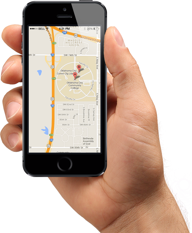 Free Map App - Mobile Phone Maps Png (621x754), Png Download