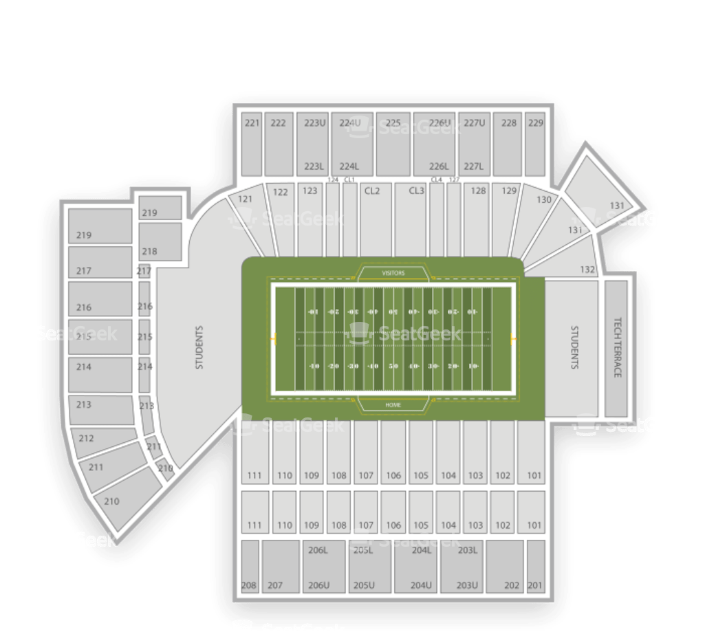 Georgia Tech Football Stadium Seating Map - Floor Plan (1024x1024), Png ...