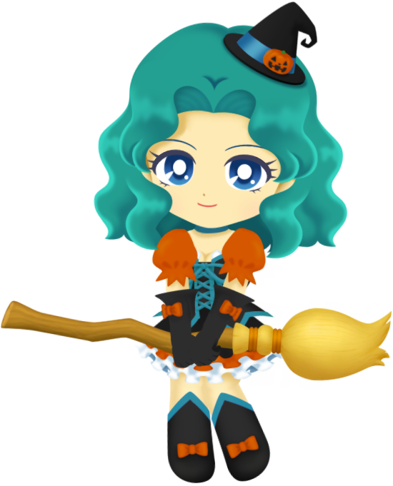 Sailor Moon Drops - Sailor Moon Neptune Chibi (549x702), Png Download