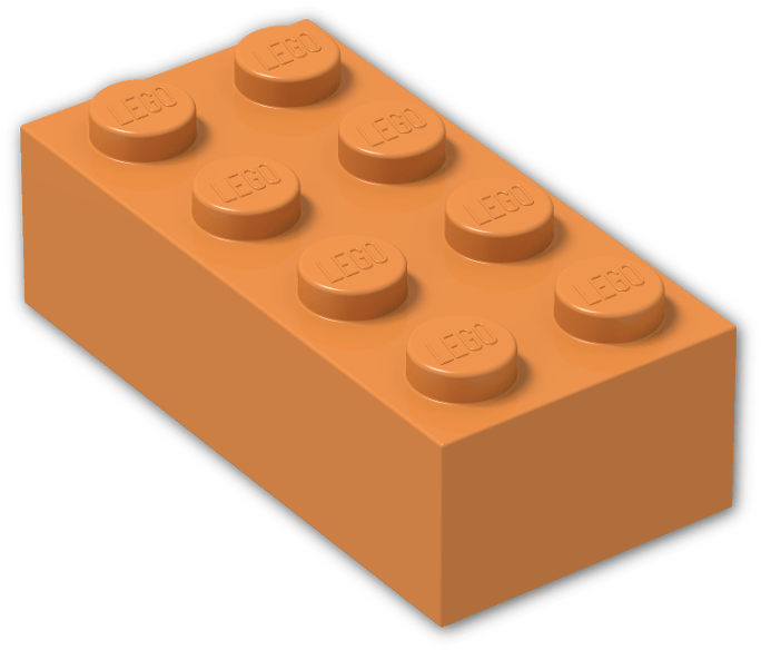 Orange Lego Brick (800x600), Png Download