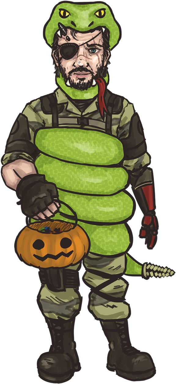Venom Snake Dressed Up As Venomous Snake For Halloween - Cartoon ...