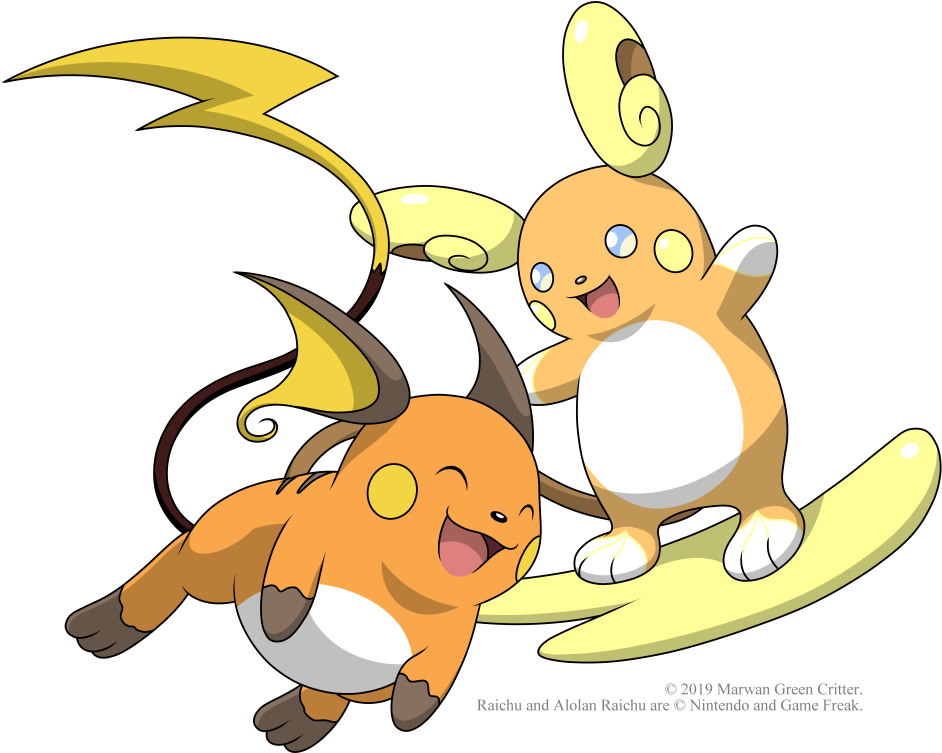 Raichu Buddies - Cartoon (1000x800), Png Download