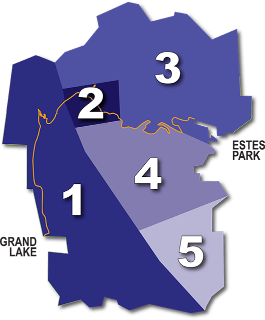 Rmnp Map All Regions - Rocky Mountain National Park (530x639), Png Download