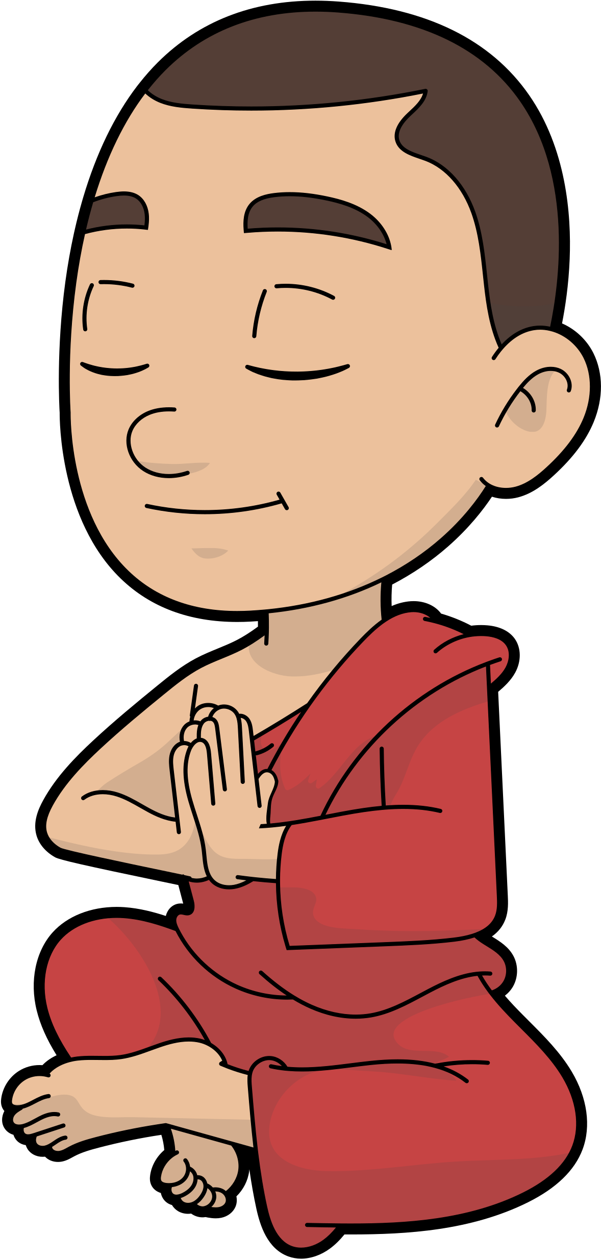 Open - Person Meditating Cartoon (2000x2829), Png Download