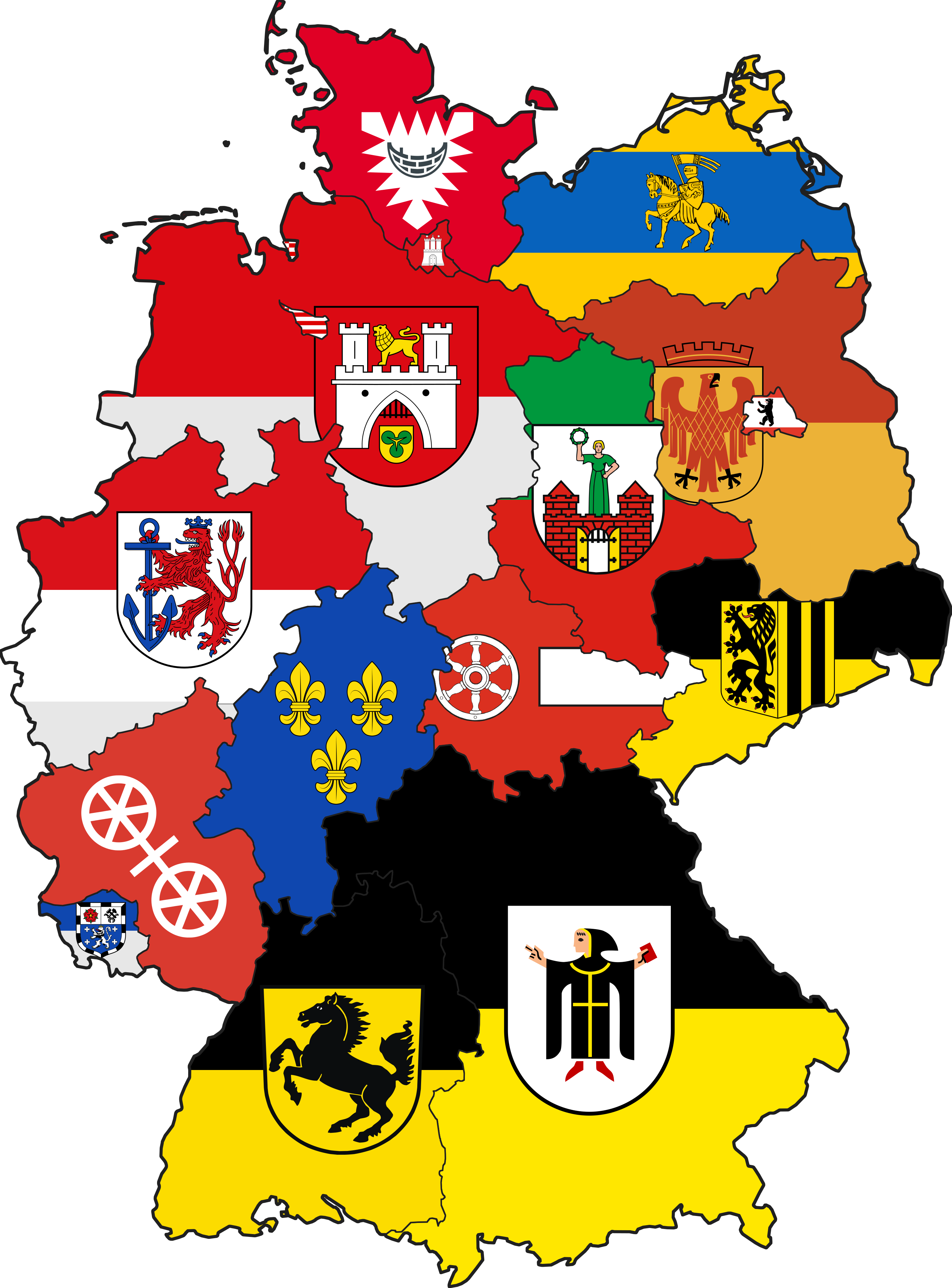 Download Flag Map Of German State Capitals [x-post From R/mapporn ...